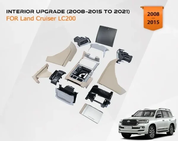 White Interior Upgrade Kit for Toyota Land Cruiser LC200 (2008–2015 to ...